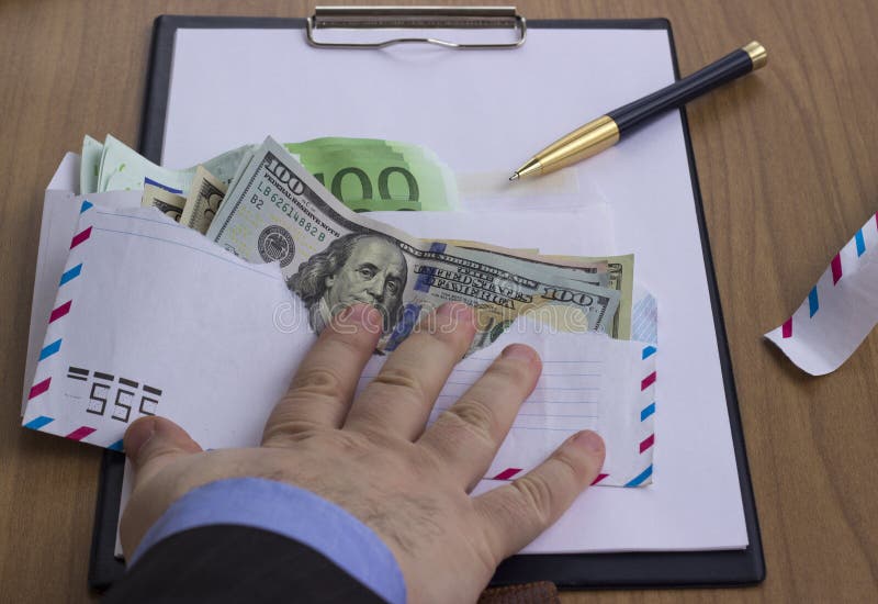 Corruption and bribery stock photo. Image of document - 142845530