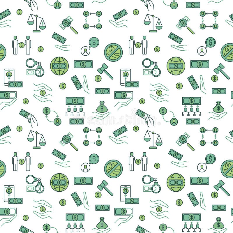 Corruption and Bribery Creative Vector Seamless Pattern Stock Vector ...