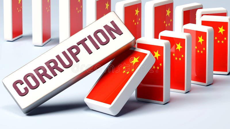 Corruption Causing Decline of China Stock Illustration - Illustration ...