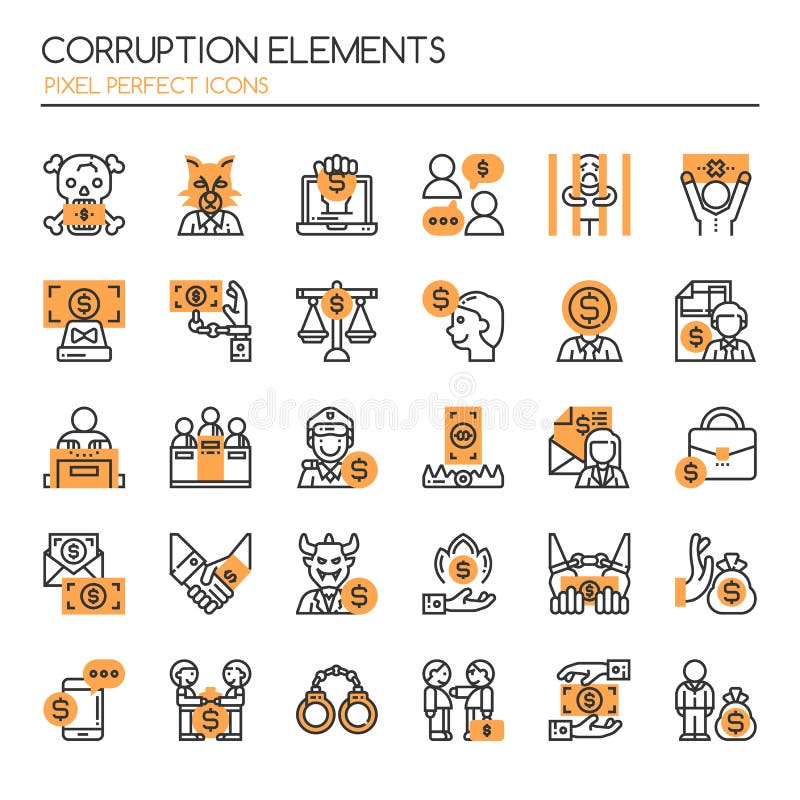 Corruption Elements stock vector. Illustration of icon - 94655494