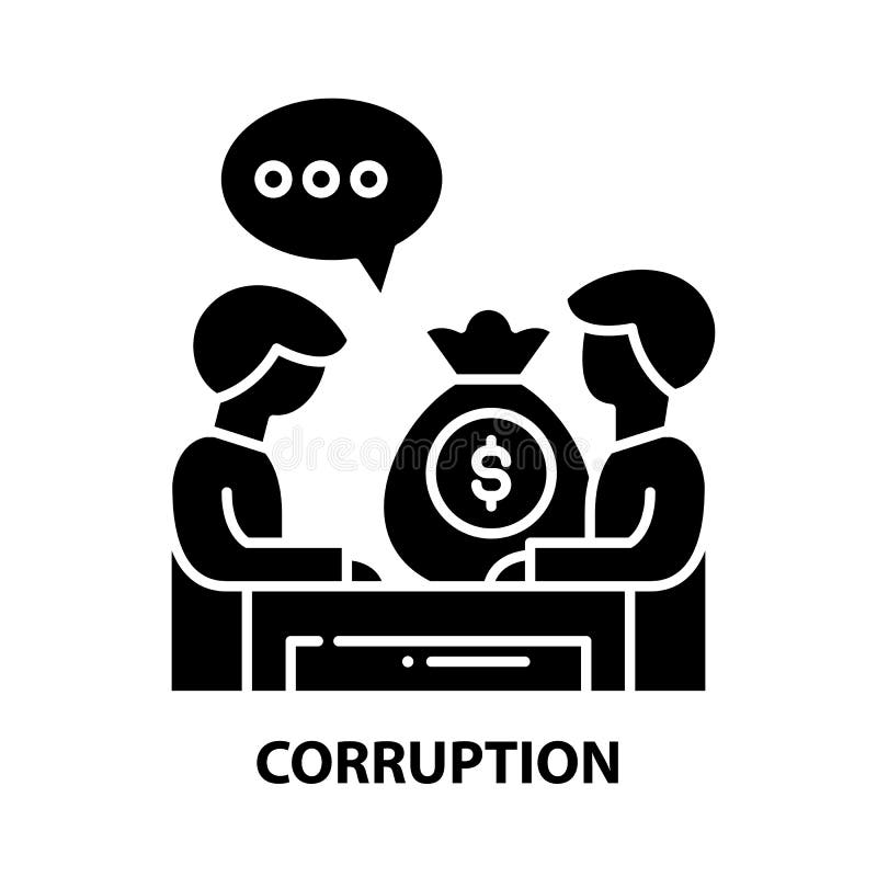 Corruption Icon, Black Vector Sign with Editable Strokes, Concept ...