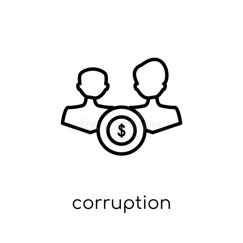 Corruption Icon Vector Sign and Symbol Isolated on White Background ...