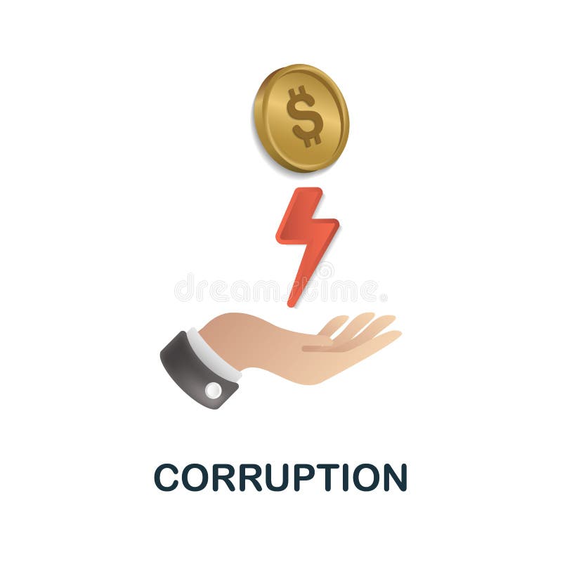 Corruption Icon. 3d Illustration from Economic Crisis Collection Stock ...