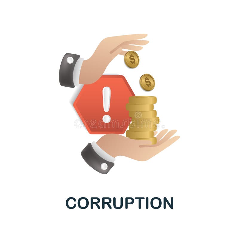 Corruption Icon. 3d Illustration from Esg Collection Stock Vector ...