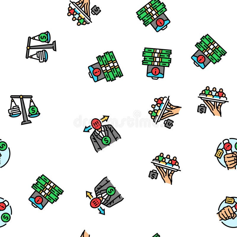 Corruption Money Business Cash Seamless Pattern Vector Stock Vector ...