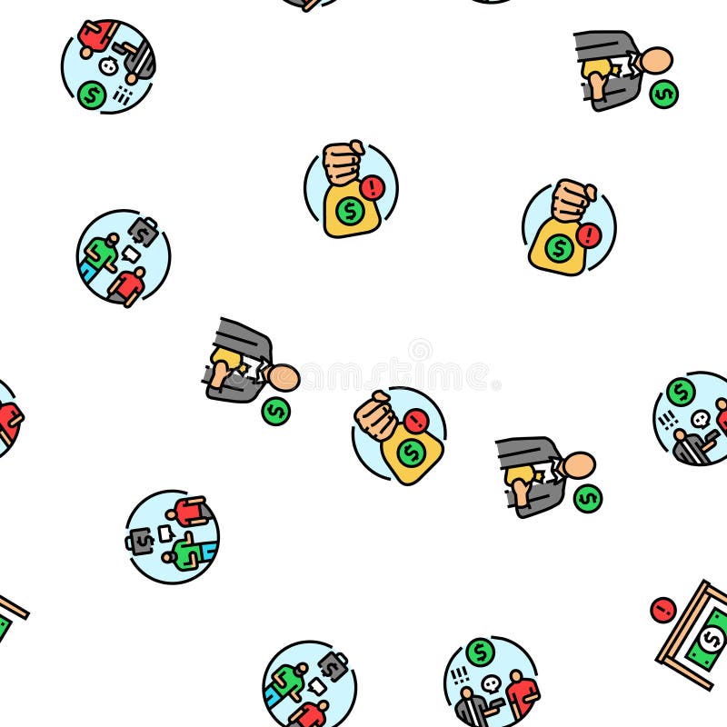 Corruption Money Business Cash Seamless Pattern Vector Stock Vector ...