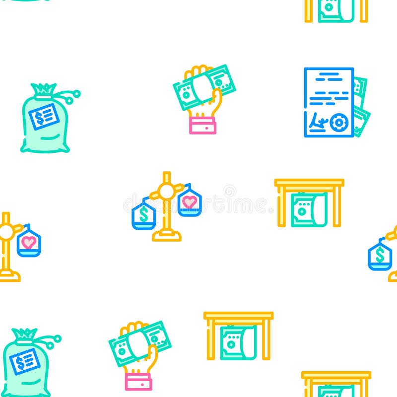 Corruption Problem Vector Seamless Pattern Stock Vector Illustration Of Buried Icons 247755897