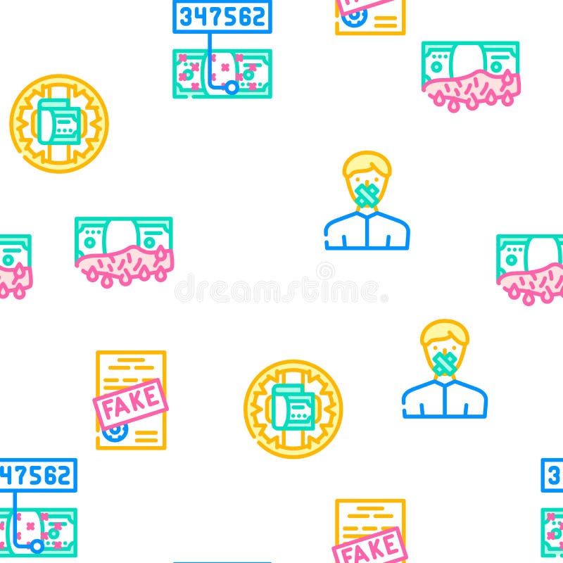 Corruption Problem Vector Seamless Pattern Stock Vector Illustration Of Bitcoin Laundering