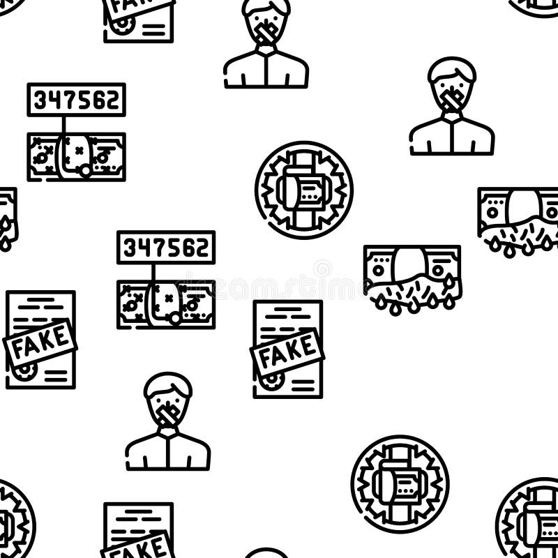 Corruption Problem Vector Seamless Pattern Stock Vector - Illustration ...