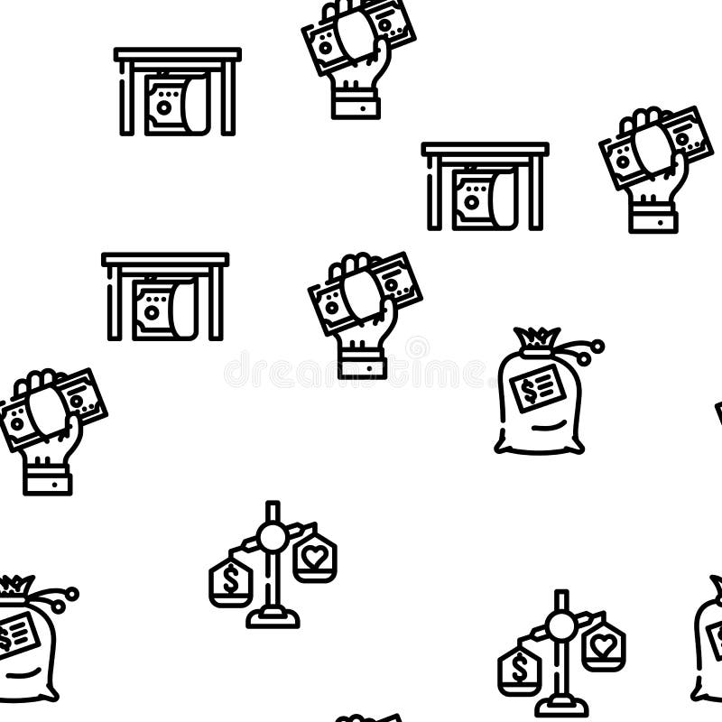 Corruption Problem Vector Seamless Pattern Stock Vector - Illustration ...