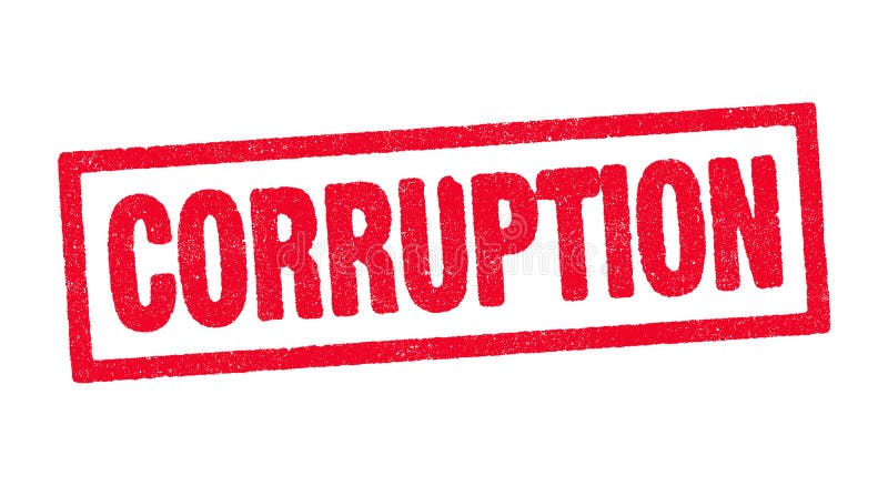 Corruption red ink stamp stock illustration. Illustration of note ...