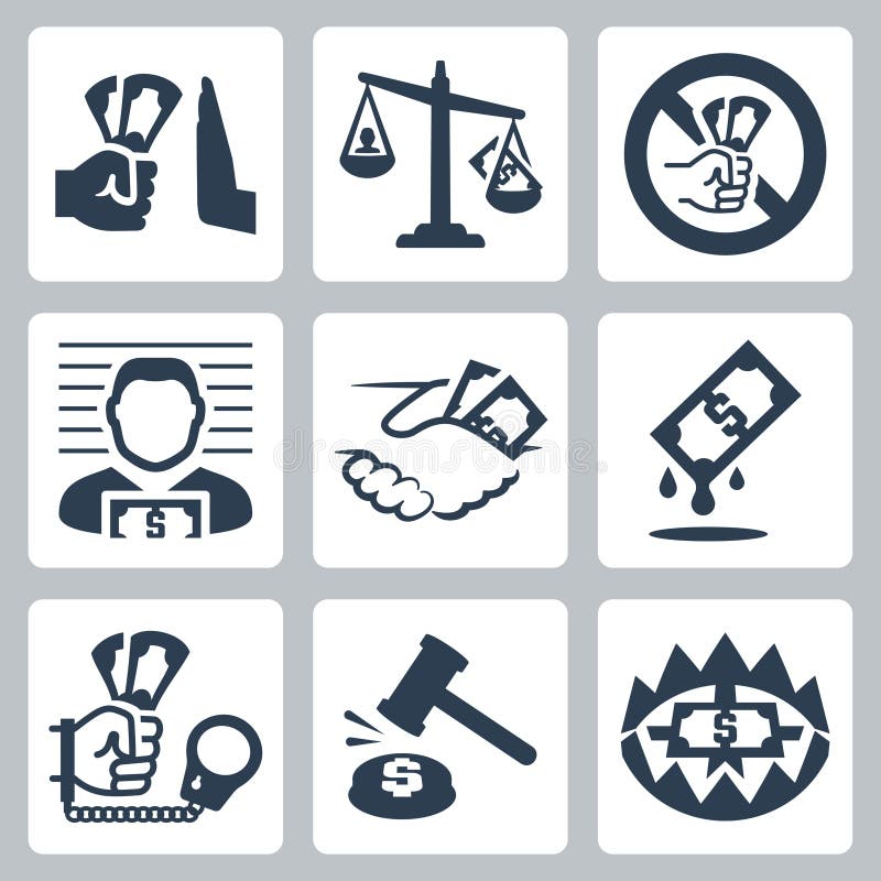 Corruption Related Icon Set Stock Vector - Illustration of bribe, hand: 164478052