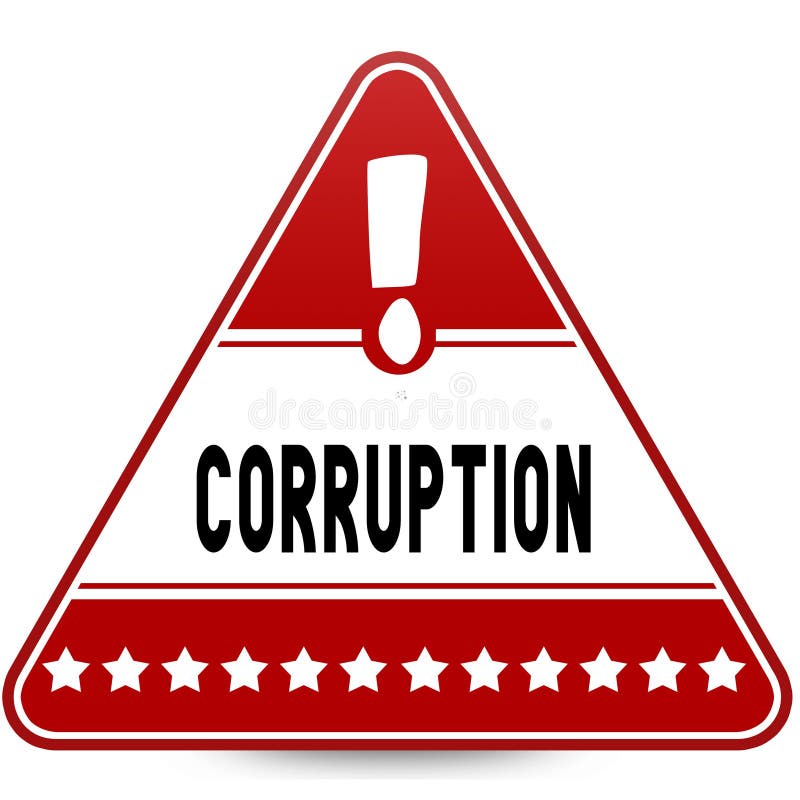 CORRUPTION Sur Le Panneau Routier Rouge De Triangle Illustration Stock ...