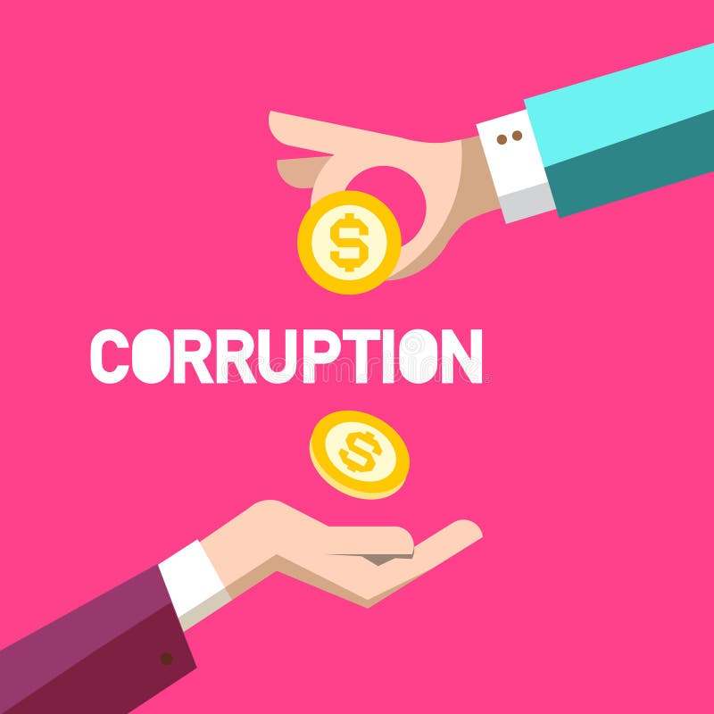 Corruption Symbol. on Pink Background Stock Vector - Illustration of ...