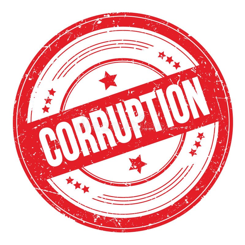 CORRUPTION Text on Red Grungy Vintage Stamp Stock Illustration ...
