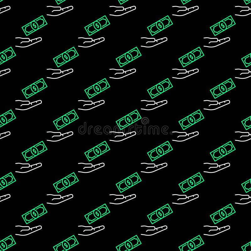 Corruption Vector Hand with Cash Concept Seamless Pattern Stock Vector ...