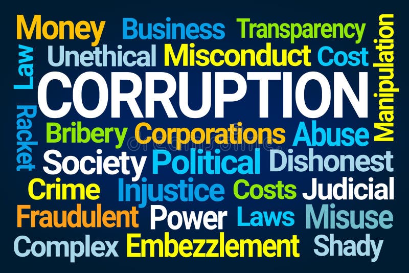 3d Corruption in word stock illustration. Illustration of giving - 35763116