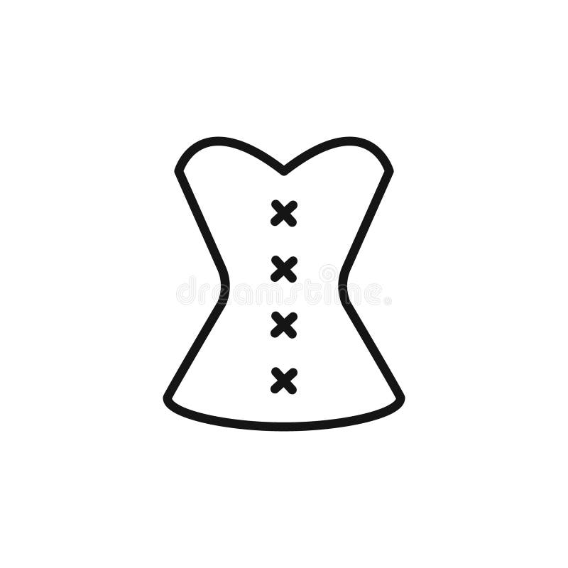 Corset Icon Outline Collection in Black Stock Vector - Illustration of ...