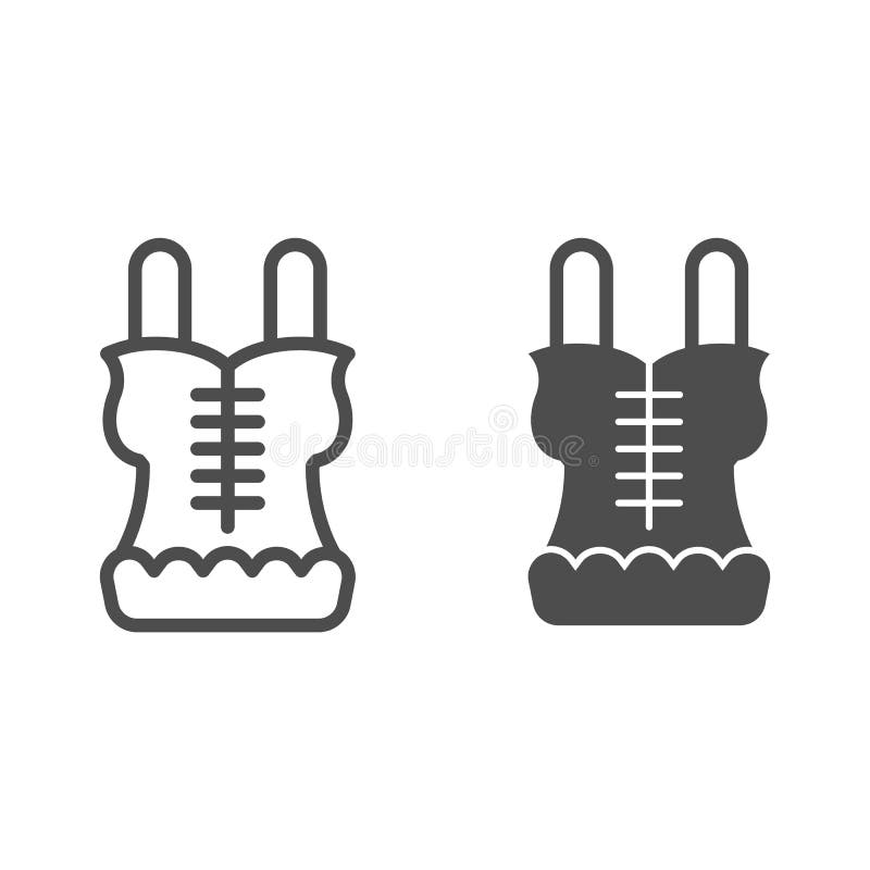 Corset Line Icon Lingerie Vector Illustration Isolated On White Stock