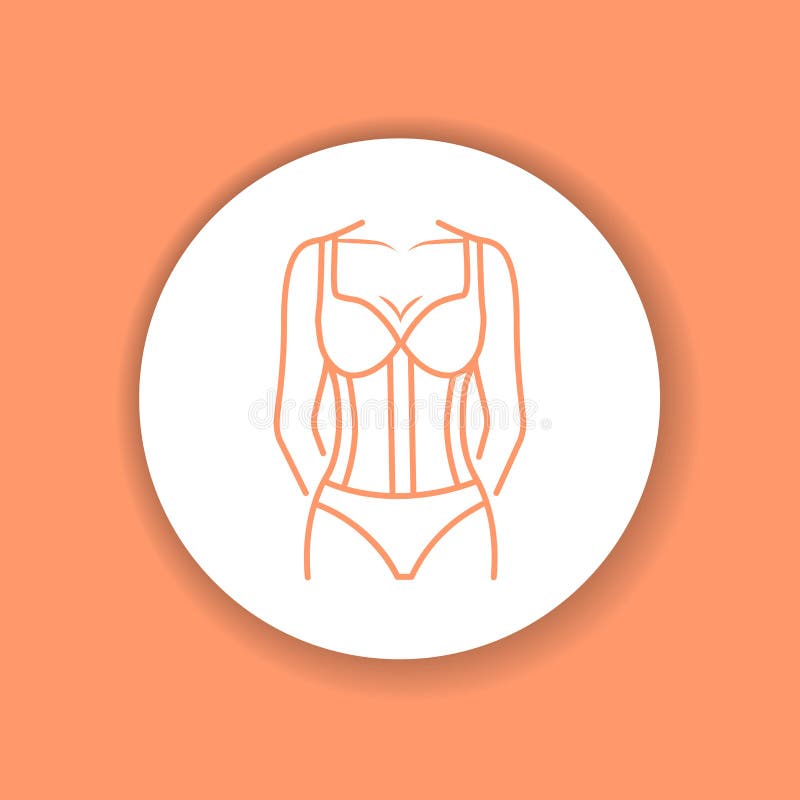 Corset Lingerie Color Glyph Icon Pictogram For Web Page Stock Vector