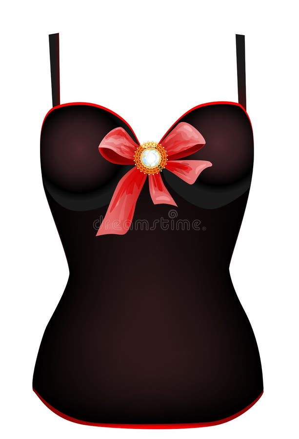 Corset with red ribbon stock vector. Illustration of seduce - 31408981