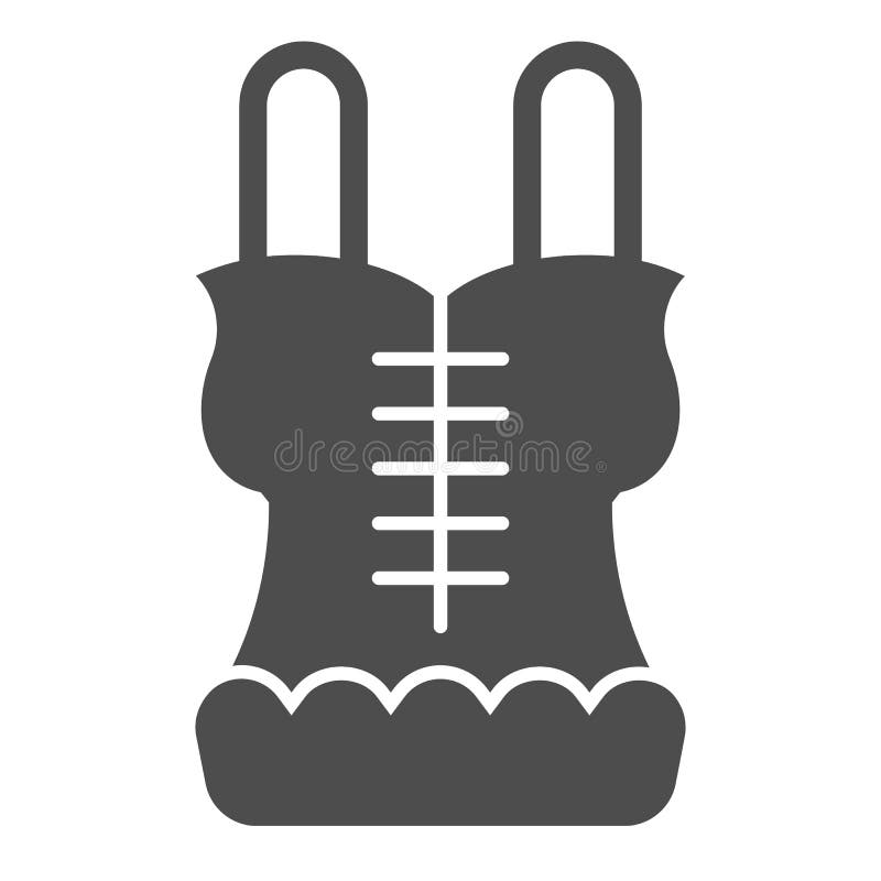 Corset Solid Icon Lingerie Vector Illustration Isolated On White Stock