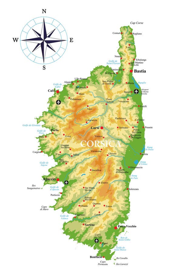 Corsica France Roads Map