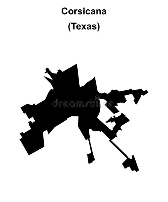 Corsicana outline map stock vector. Illustration of boundaries - 357643854