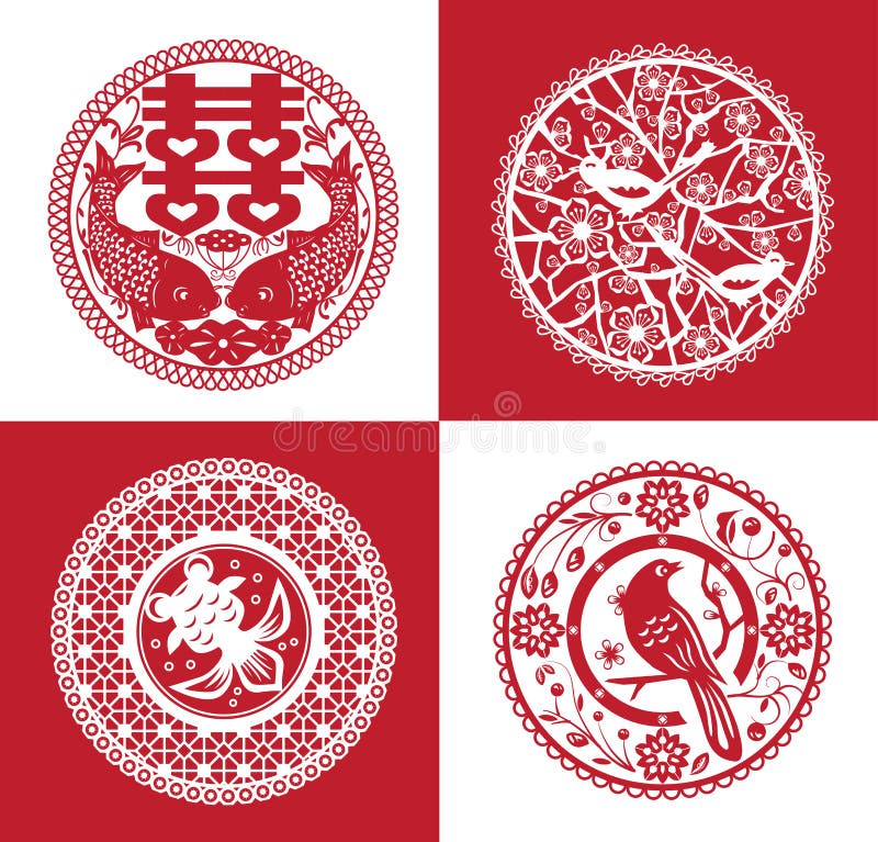 Sistema Del Corte Del Papel Chino Imagen de archivo - Imagen de recorte ...