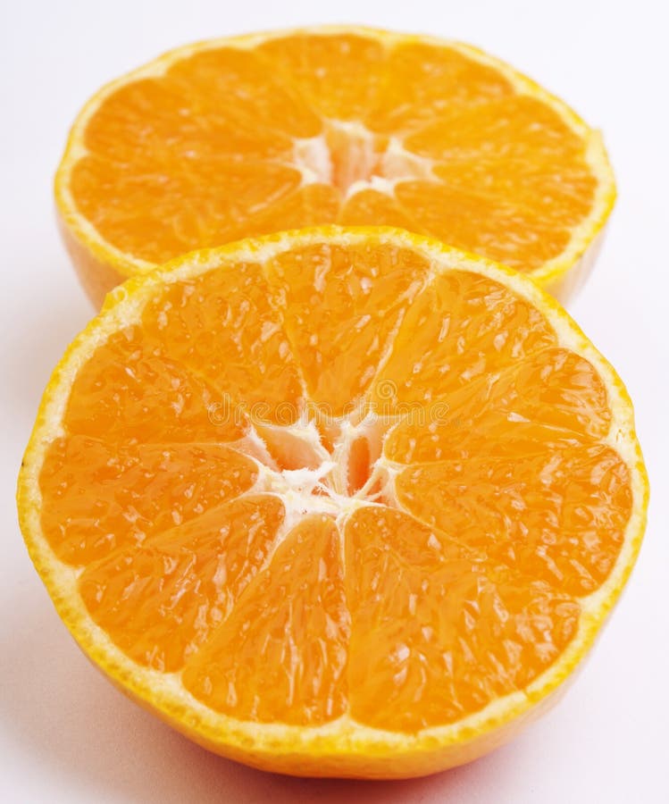 Corte a Laranja Isolada No Fundo Branco Imagem de Stock - Imagem de ...