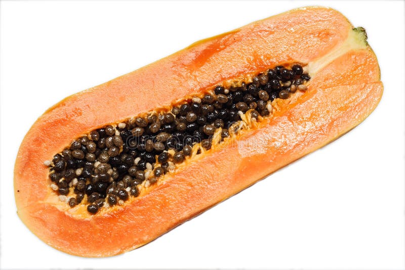 Sección Representativa De Una Papaya Foto de archivo - Imagen de fresco ...