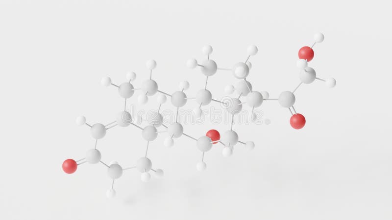 Corticosterone Molecule 3d, Molecular Structure, Ball and Stick Model ...