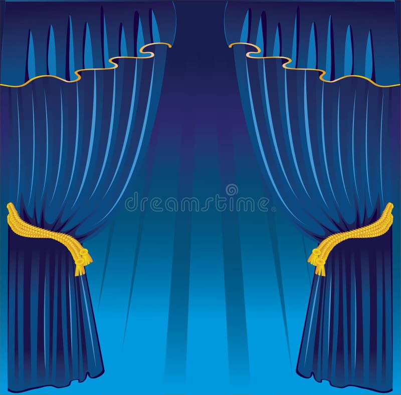 Cortina azul ilustración del vector. Ilustración de elegancia - 8295515