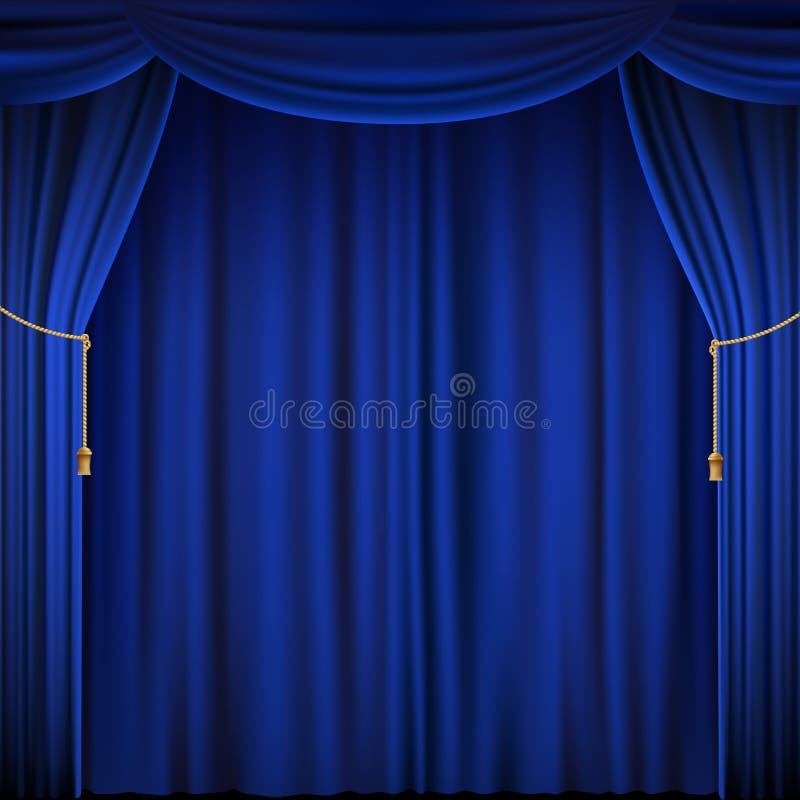Vector Azul De La Cortina Del Teatro Teatro, ópera O Etapa De Seda ...