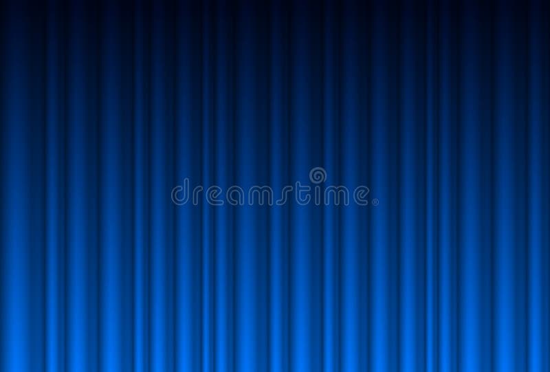 Cortina azul realista ilustración del vector. Ilustración de entrada ...