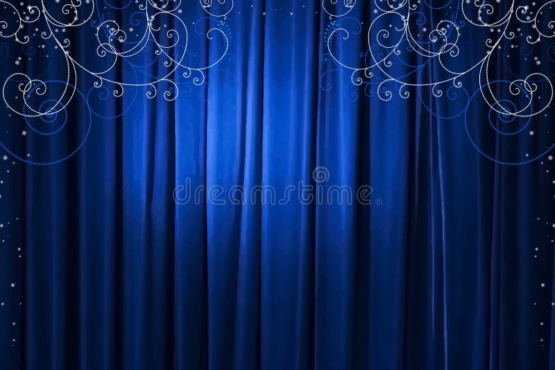 Cortina azul, vector ilustración del vector. Ilustración de decorativo ...