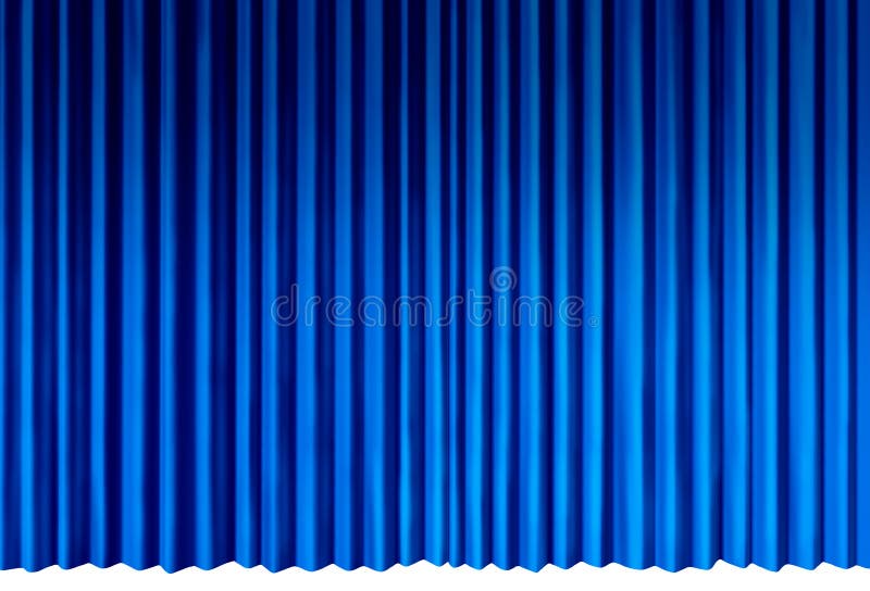 Cortinas Azules Aisladas En El Fondo Blanco Stock de ilustración ...