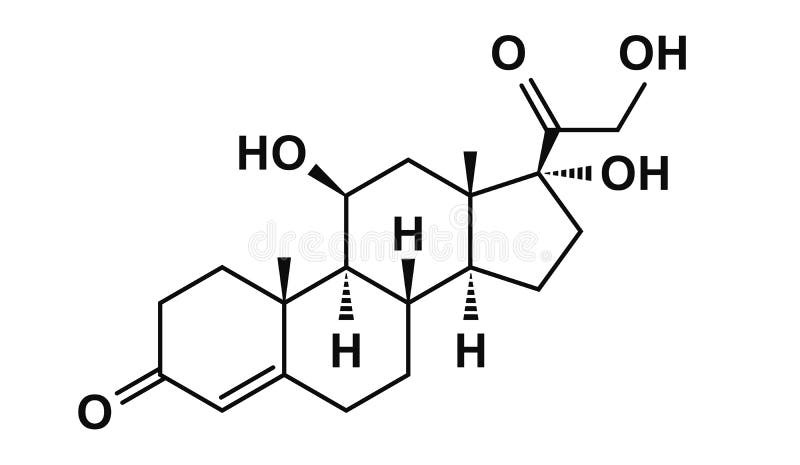 Cortisol Chemical Formula, Hormone Molecule Stock Vector - Illustration ...