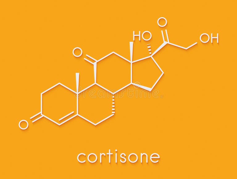 Cortisone Stress Hormone Molecule. Skeletal Formula. Stock Illustration ...