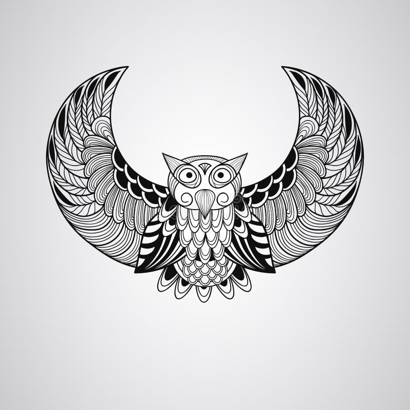 Coruja do vetor ilustração stock. Ilustração de rabisco - 43711367