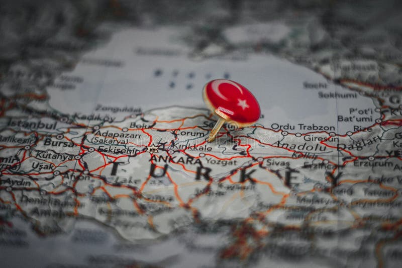 Corum Pinned on a Map with the Flag of Turkey Stock Photo - Image of ...