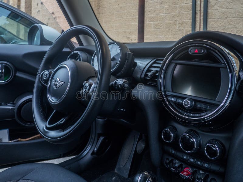 A Coruna, Spain - Inside of Mini Cooper Editorial Stock Photo - Image ...