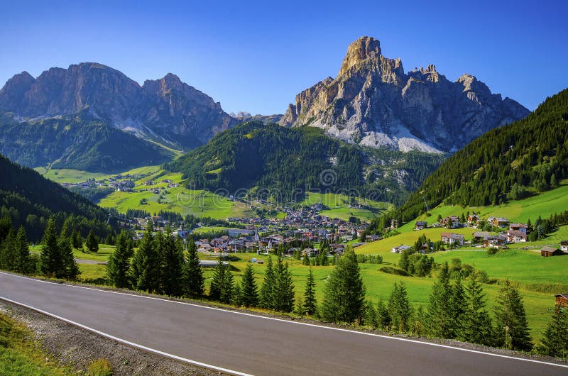 Corvara, Dolomites, italy stock image. Image of dolomites - 100080111