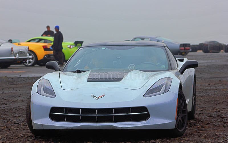 Corvette C7 sports car. editorial photo. Image of white - 333728446