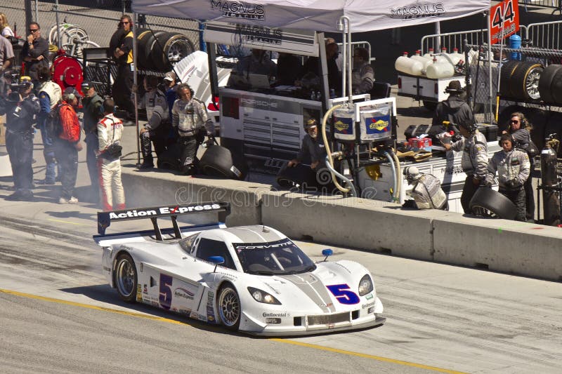 Corvette CanAm Leaving Pit Stop at Grand am Rolex Editorial Photography ...