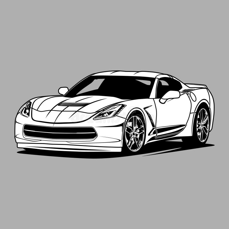 Corvette Stingray Stock Illustrations – 29 Corvette Stingray Stock Illustrations, Vectors ...