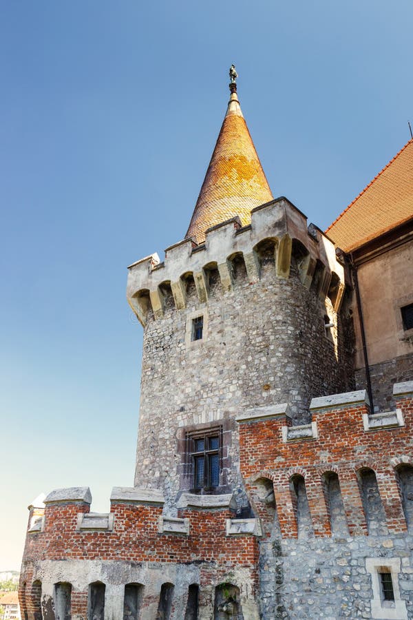 The Famous Corvin Castle With Cloudy Sky,Hunedoara,Transylvania,Romania ...