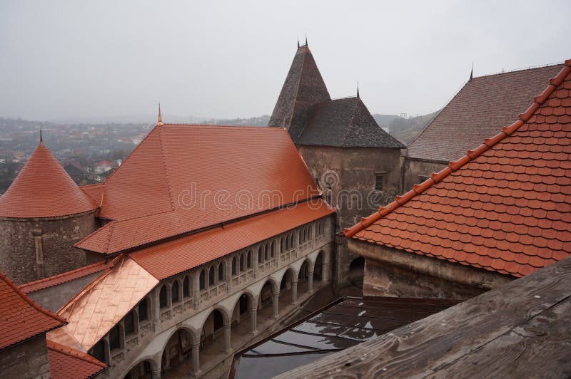 Corvin Castle roof stock photo. Image of historical, dangerous - 94201072