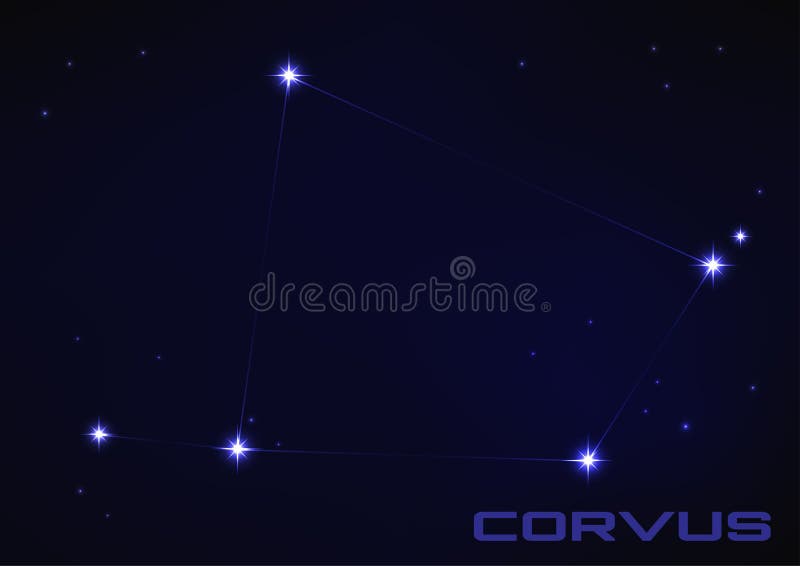 The Constellation Corvus Star in the Night Sky. Stock Vector ...