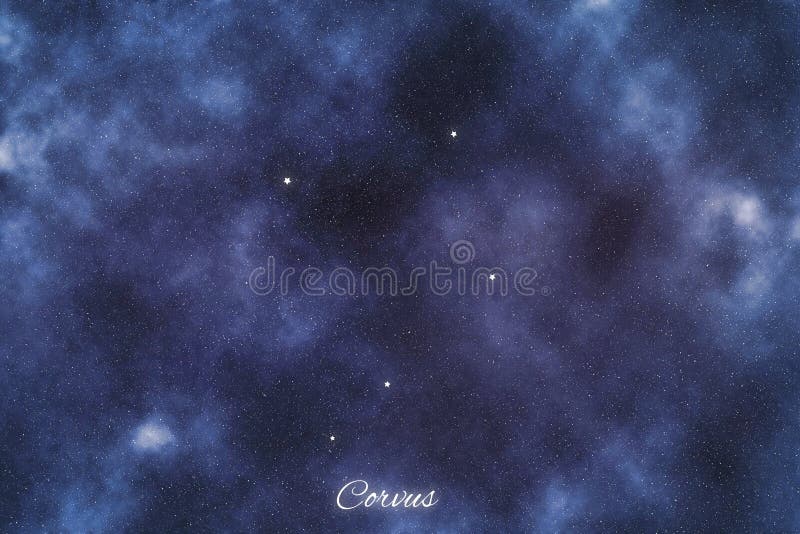 Corvus Star Constellation, Brightest Stars, Crow Constellation Stock ...